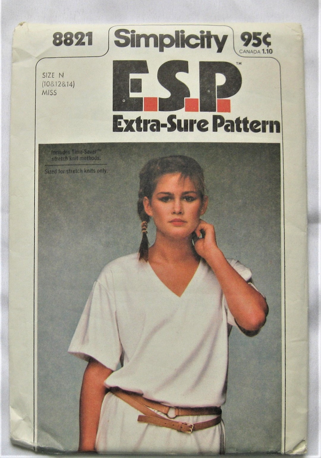 Simplicity Pattern 8821 E.S.P. Misses' Top Sizes 10-12-14 - Etsy