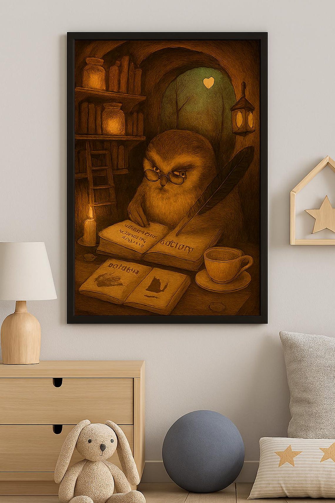 Wise Owl Library Art Print: Beatrix Potter Style (digital Download - Etsy