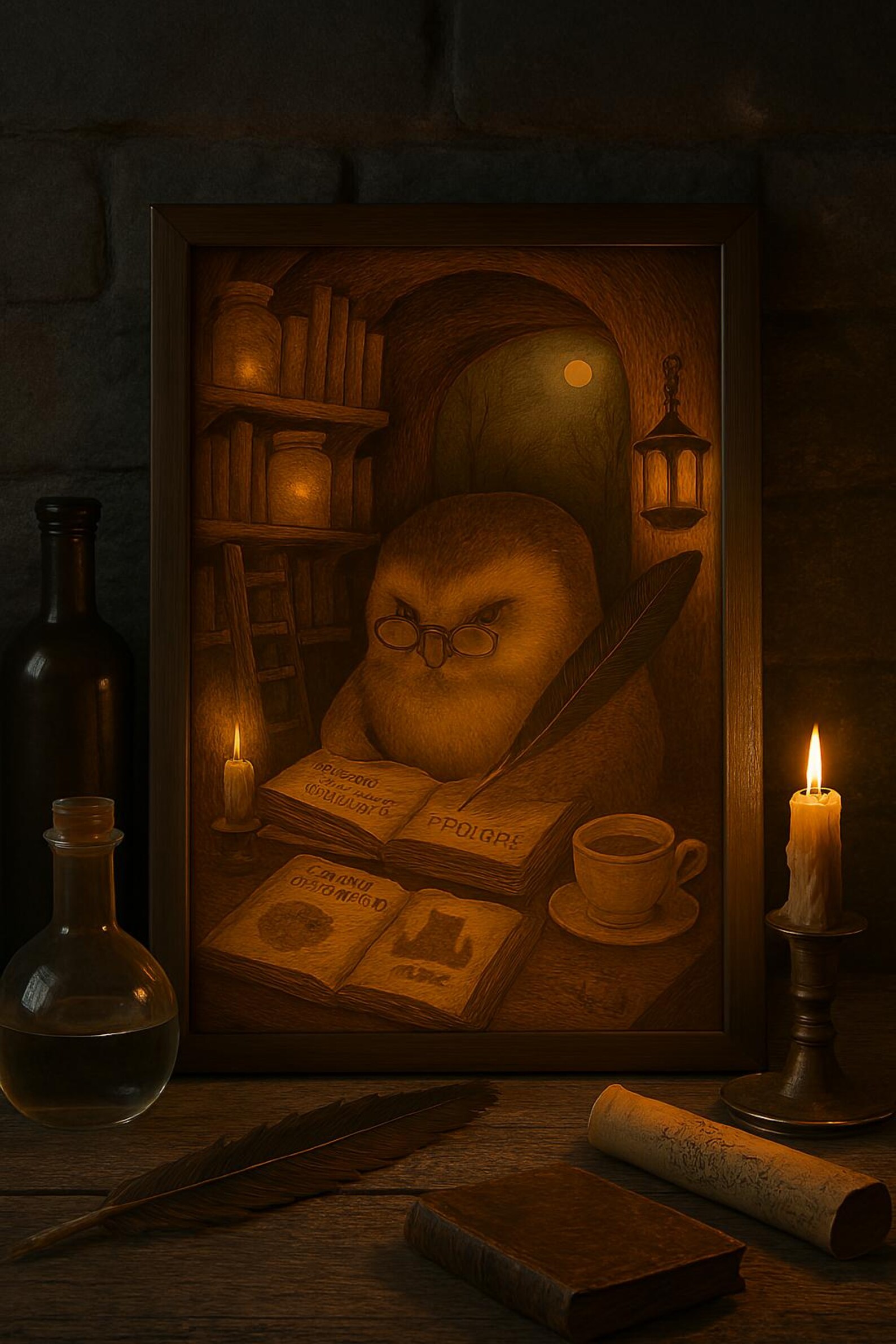 Wise Owl Library Art Print: Beatrix Potter Style (digital Download - Etsy