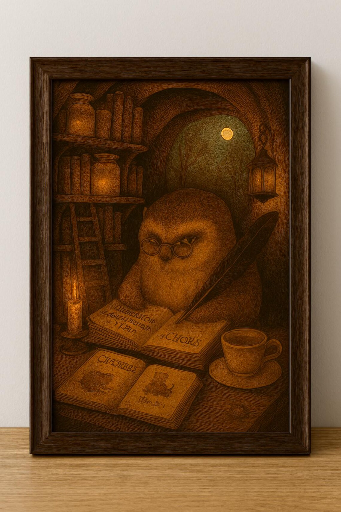 Wise Owl Library Art Print: Beatrix Potter Style (digital Download - Etsy