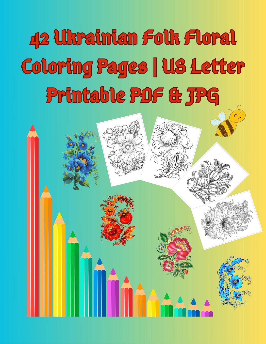 Ukrainian Folk Art Coloring Pages | Petrykivka Floral Designs ...