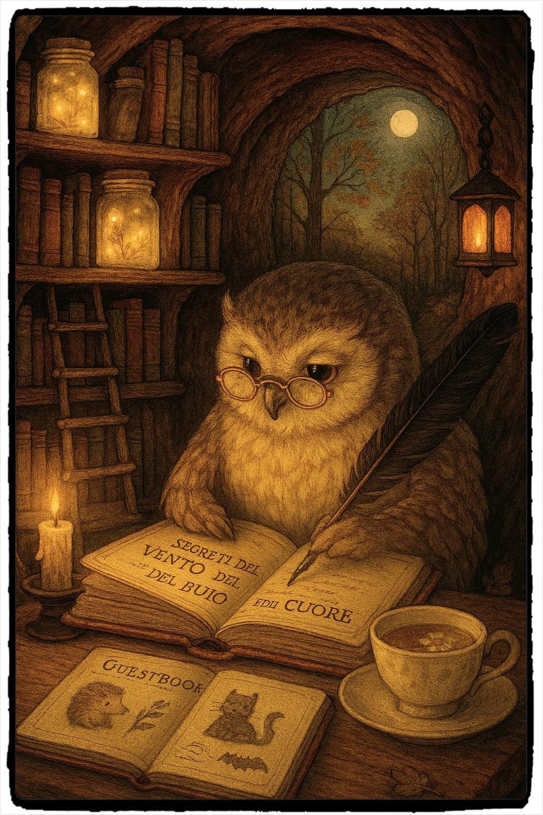 Wise Owl Library Art Print: Beatrix Potter Style (digital Download - Etsy