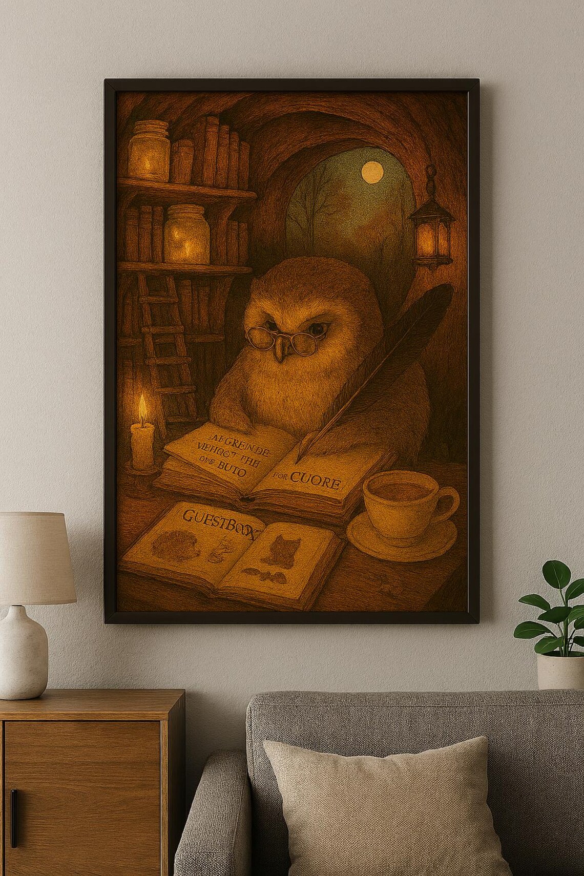 Wise Owl Library Art Print: Beatrix Potter Style (digital Download - Etsy