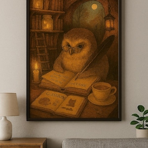 Wise Owl Library Art Print: Beatrix Potter Style (digital Download - Etsy