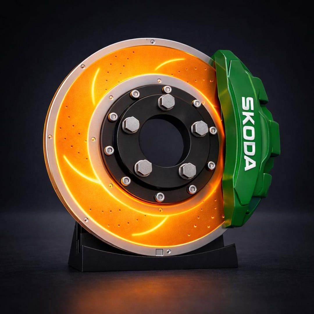 Racing Brake Disc LED Lamp – SKODA Inspired Desk Light, Automotive Gift ...