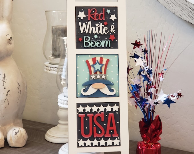 Interchangeable Leaning Ladder, Ladder Inserts, Ladder Tiles, July 4th ...