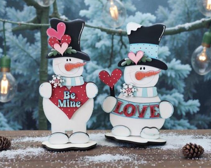 Standing Wooden Snowman | Valentine | Valentine's Day Decor | Valentine ...