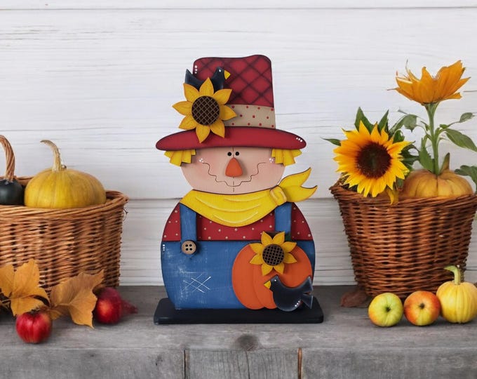 Wooden Layered Fall Scarecrow - Thanksgiving Decoration - Thanksgiving ...