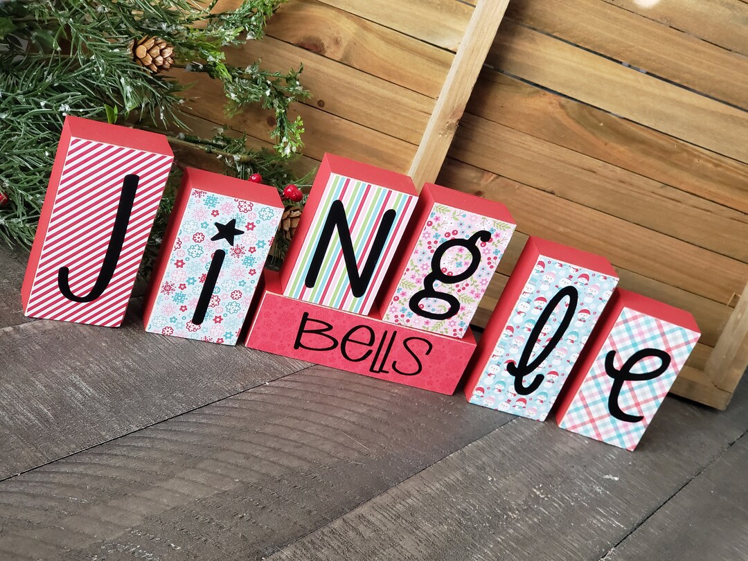Jingle Bells Block Letters Christmas Decoration Christmas - Etsy