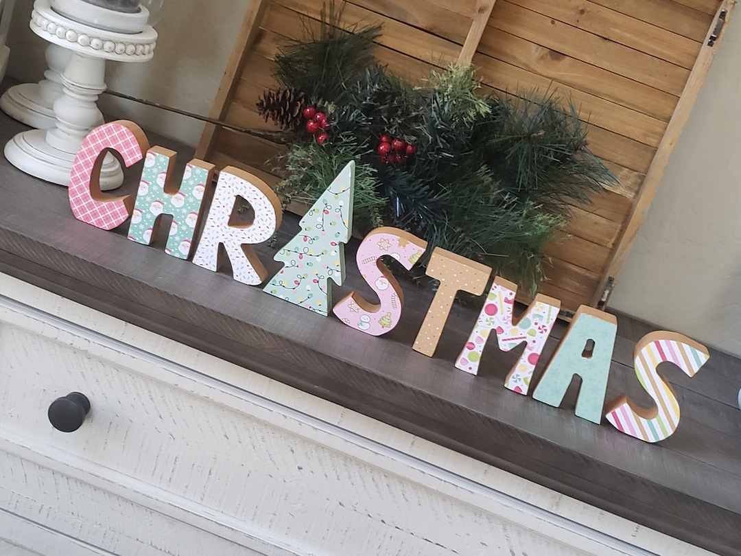 Wooden Christmas Letters Christmas Decoration Christmas - Etsy