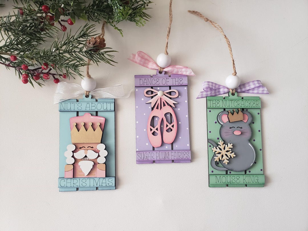 Set of 3 Nutcracker Pallet Christmas Ornament Bundle | Christmas ...