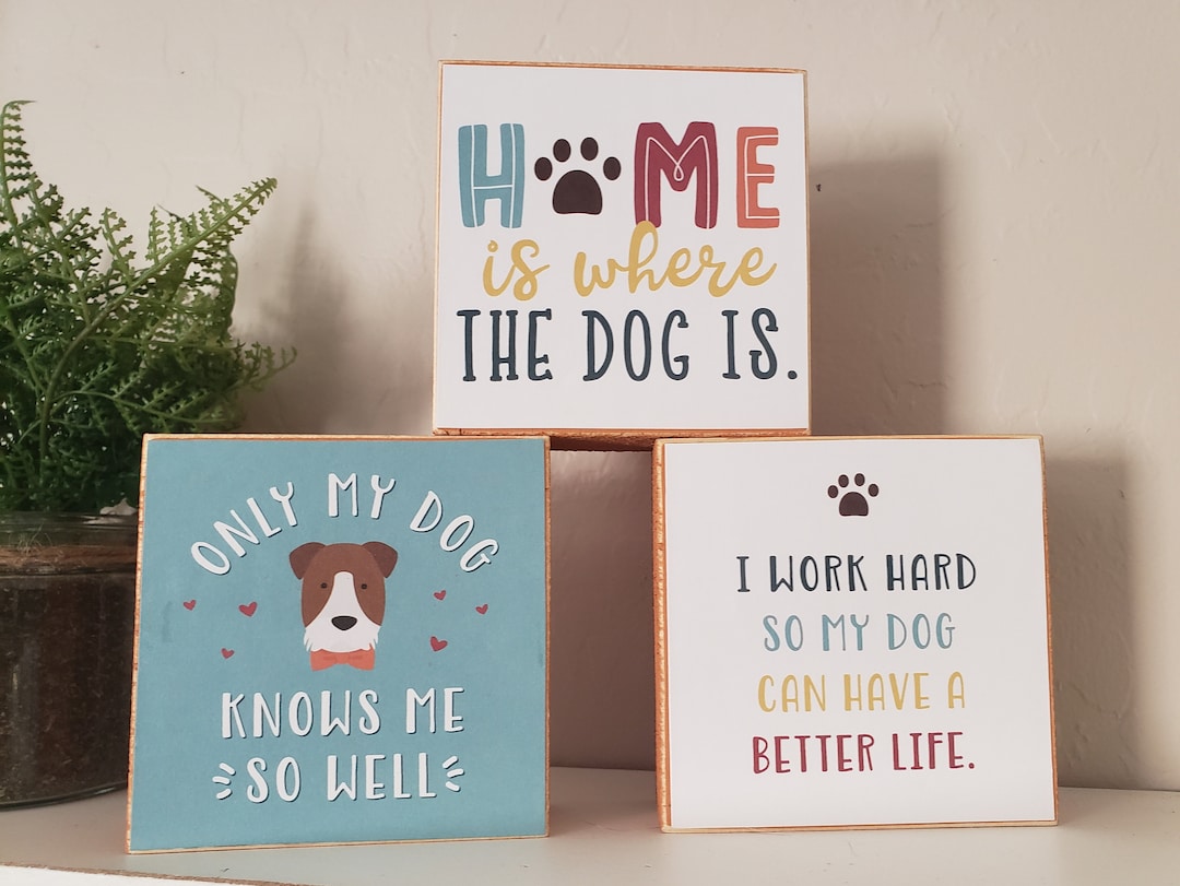 Dog Wooden Blocks - Dog Sign Accents - Dog Decor - Dog Tier Tray Decor ...