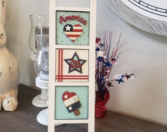 Interchangeable Leaning Ladder, Ladder Inserts, Ladder Tiles, July 4th ...