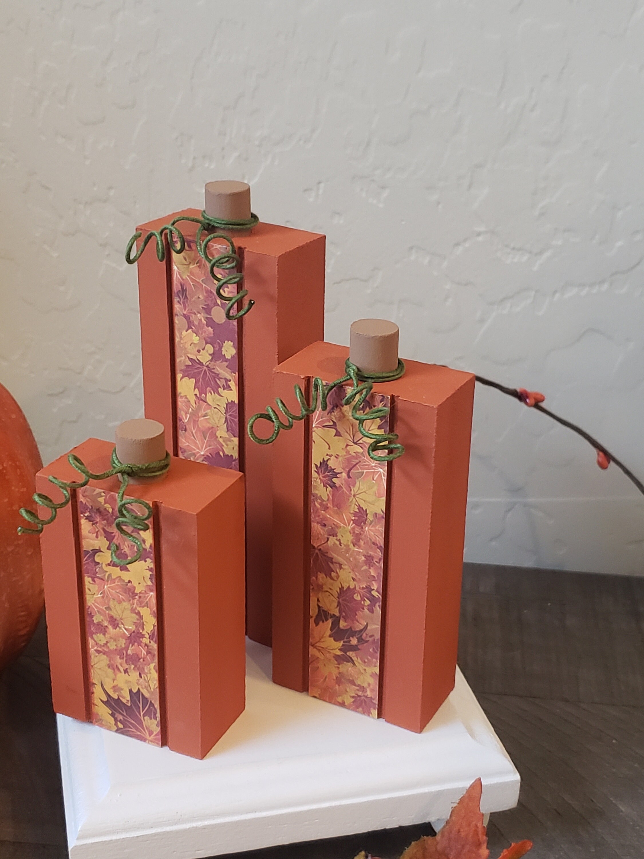 Wooden Mini Grooved Pumpkin Set - Thanksgiving Decor - Fall Tier Tray ...