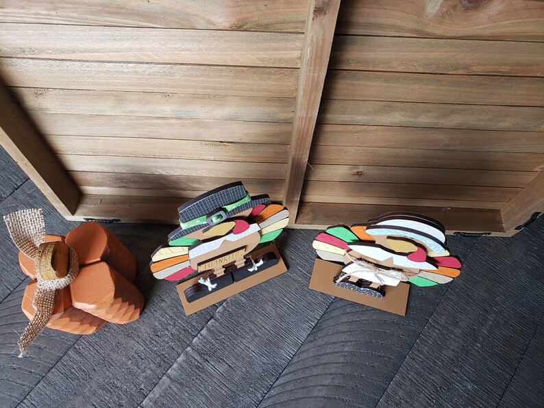 Wooden Layered Turkey Pilgrim Set Thanksgiving Decor - Etsy