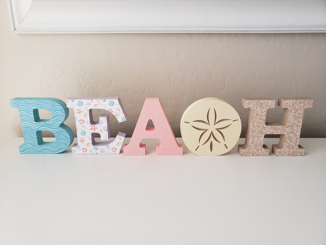 Wooden Beach Letters Beach Decoration Beach Decor Beach Ball Summer ...