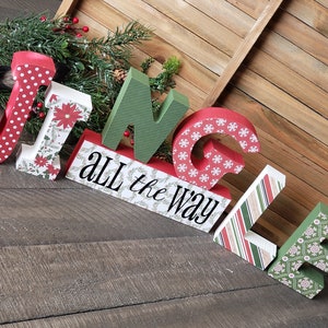 Jingle All the Way Wooden Letters Christmas Decoration - Etsy