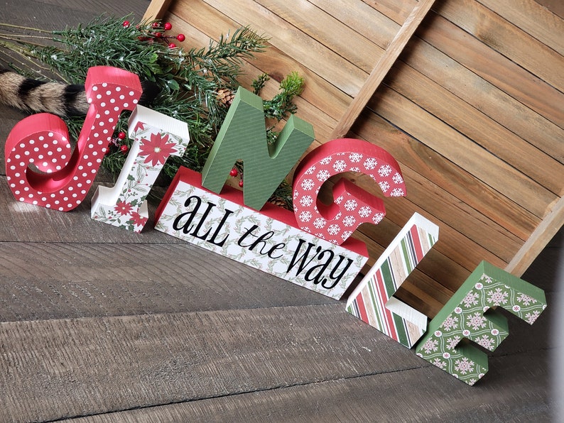 Jingle All the Way Wooden Letters Christmas Decoration - Etsy