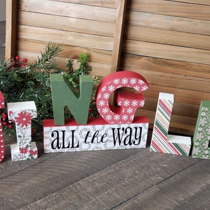 Jingle All the Way Wooden Letters Christmas Decoration - Etsy