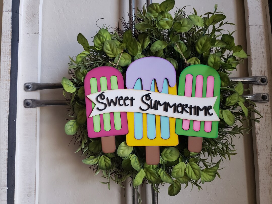 Popsicle Sweet Summertime Door Hanger / Wreath Add on / Door Hanger ...