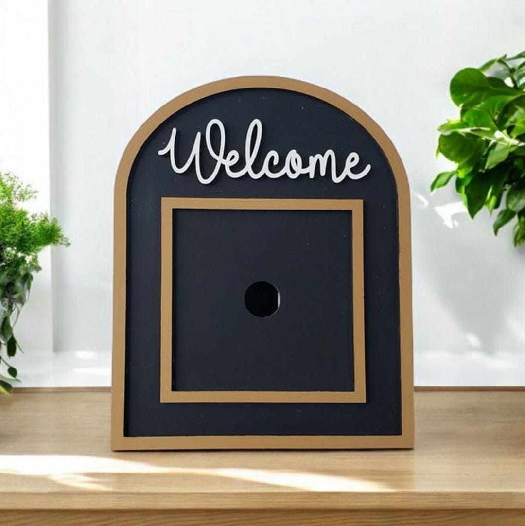 Interchangeable Welcome Arched Boho Sign Frame | 4.25" Sign Insert ...