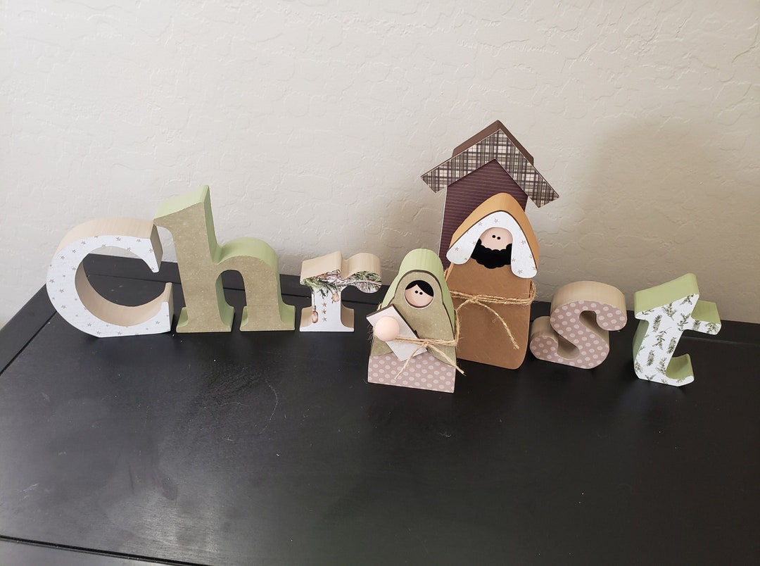 Christ Christmas Wood Letters Christmas Decoration Christmas Jesus ...