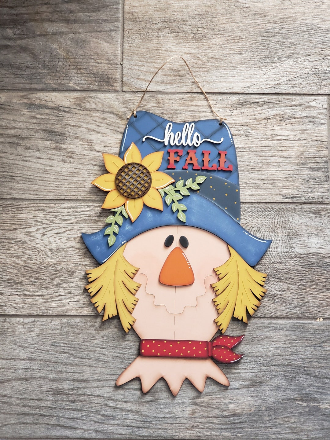 Hello Fall Scarecrow Door Hanger, Fall Scarecrow, Scarecrow, Fall ...