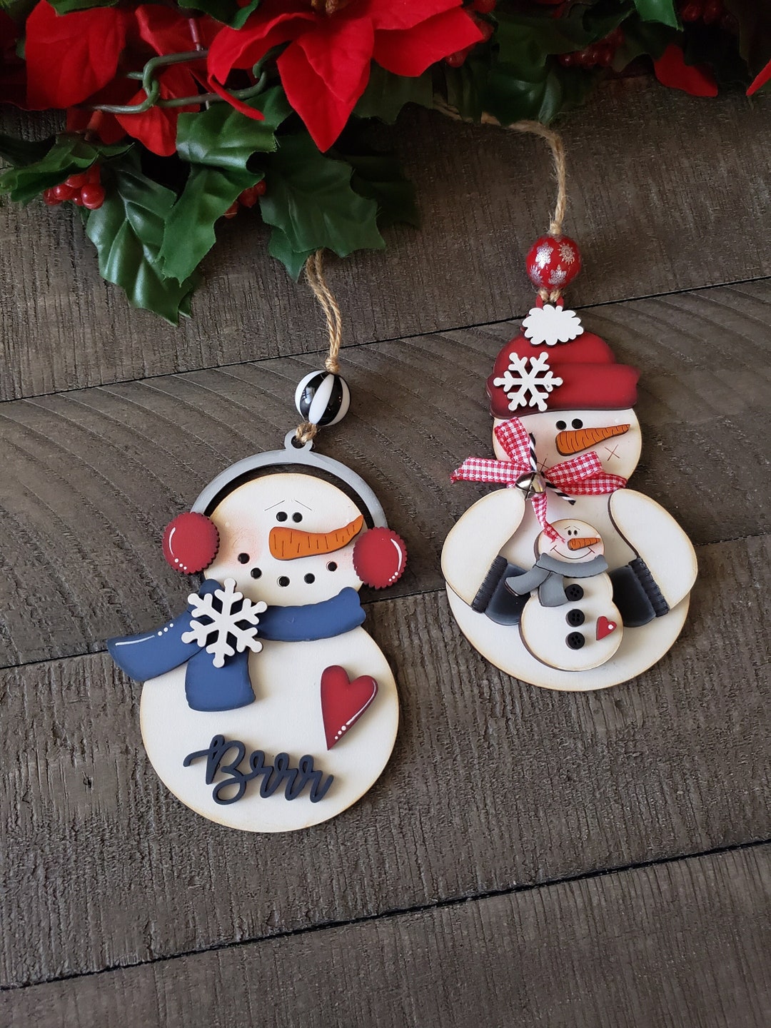 Winter Snowmen Christmas Ornaments, Snowman Ornament, Christmas ...