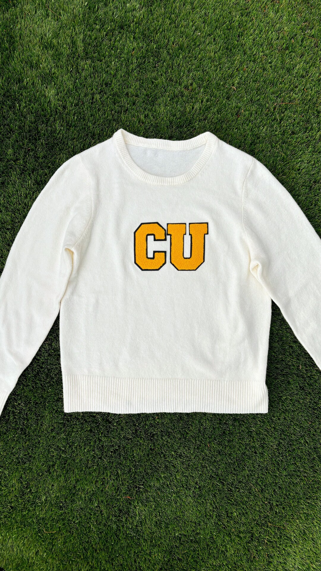 Cream Varsity Letter Sweater CU Medium/large Batch 2 - Etsy