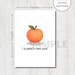 Peach Thank You Card, Funny Sweet Peachy Pun, Digital Download ...