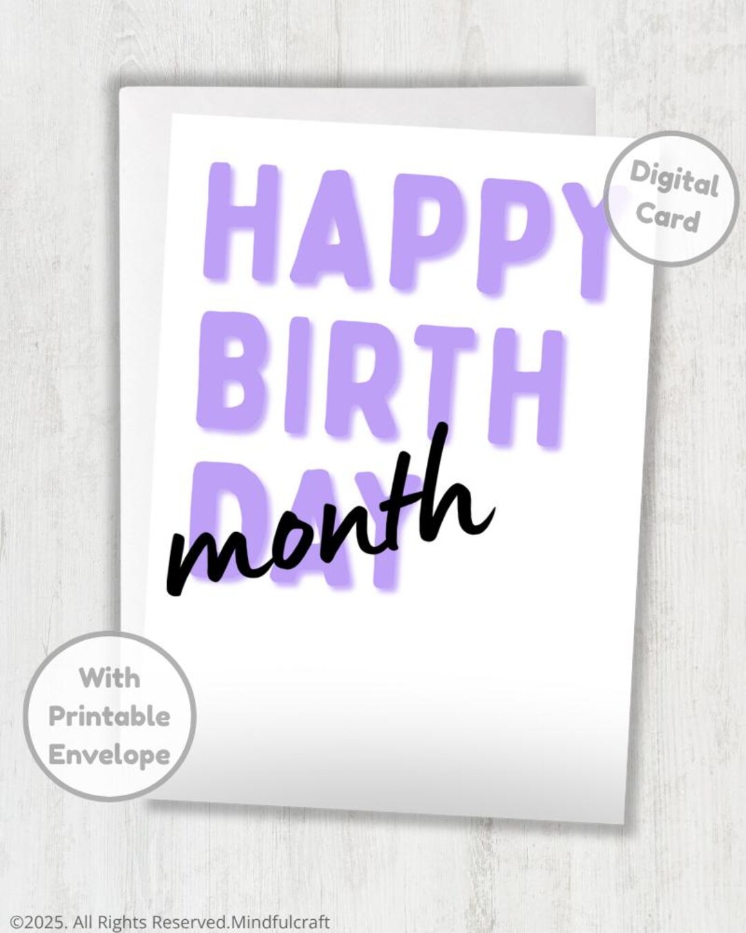 Happy Birth Month, Birthday Card, Digital Download 5"x7", Bday ...