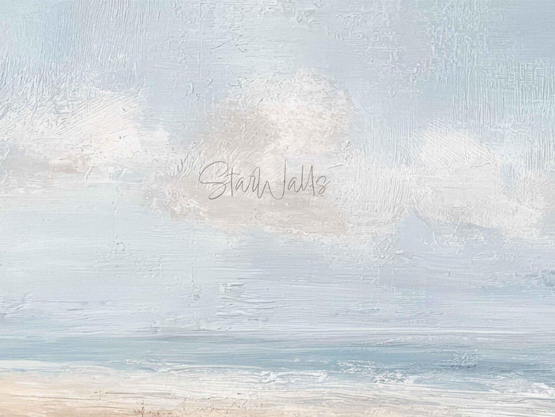 Calm Coastal Panoramic Wall Art, Long Horizontal Beach Canvas Print ...