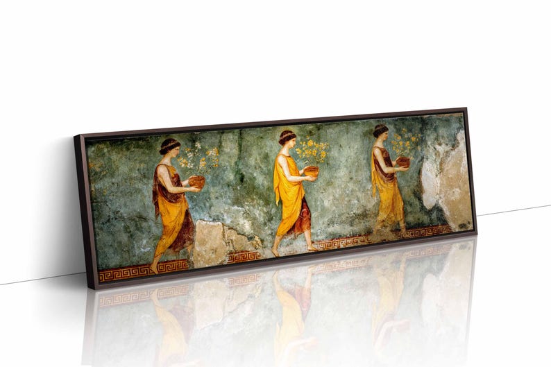 Pompeii Fresco Canvas Art, Ancient Roman Women, Classical Wall Decor ...