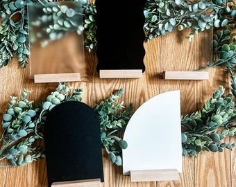 Blank Acrylic Table Sign With Optional Stands, Blank Table Numbers Sign ...