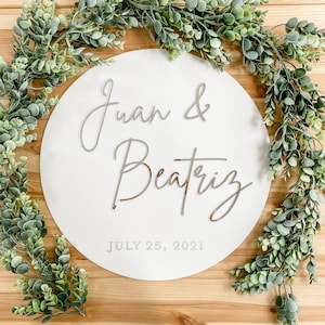 Circle Welcome Wedding Sign Version 2 / Acrylic Welcome Sign / Wedding ...