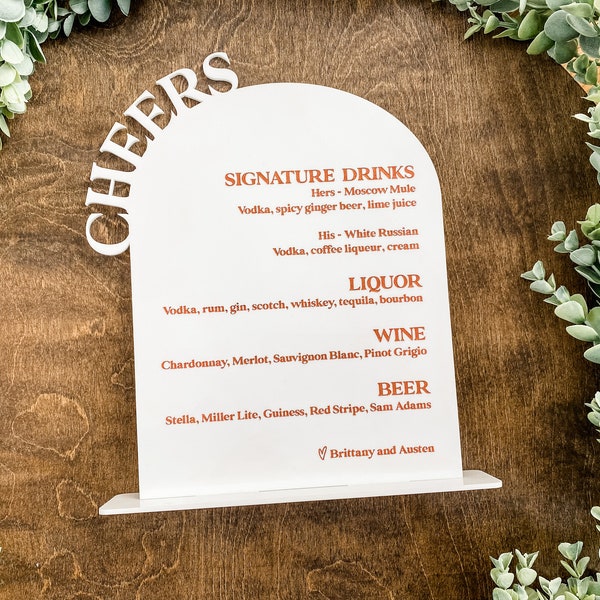 Wedding Bar Menu - Etsy