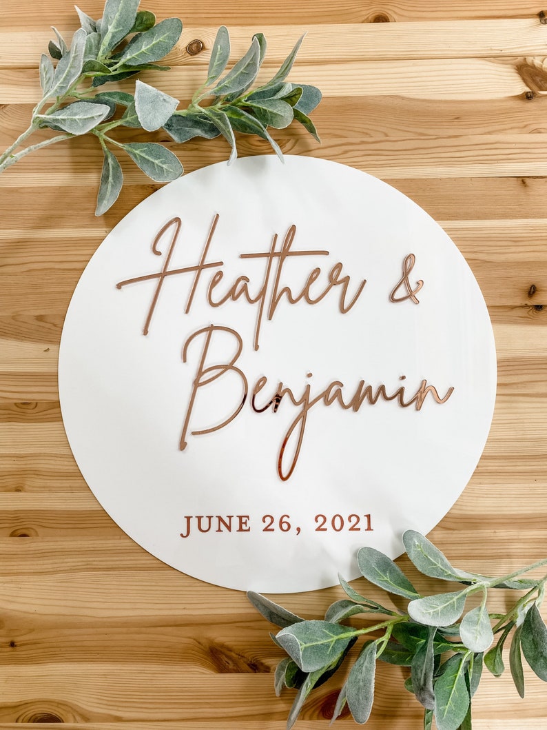 Circle Welcome Wedding Sign Version 2 / Acrylic Welcome Sign / - Etsy