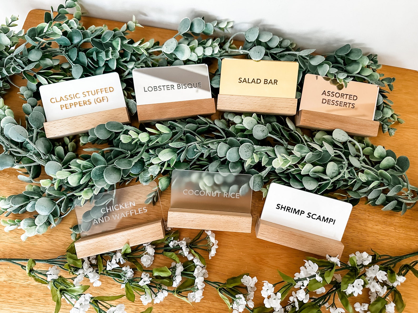 Acrylic Buffet Food Labels / Small Acrylic Food Signs With Stands ...