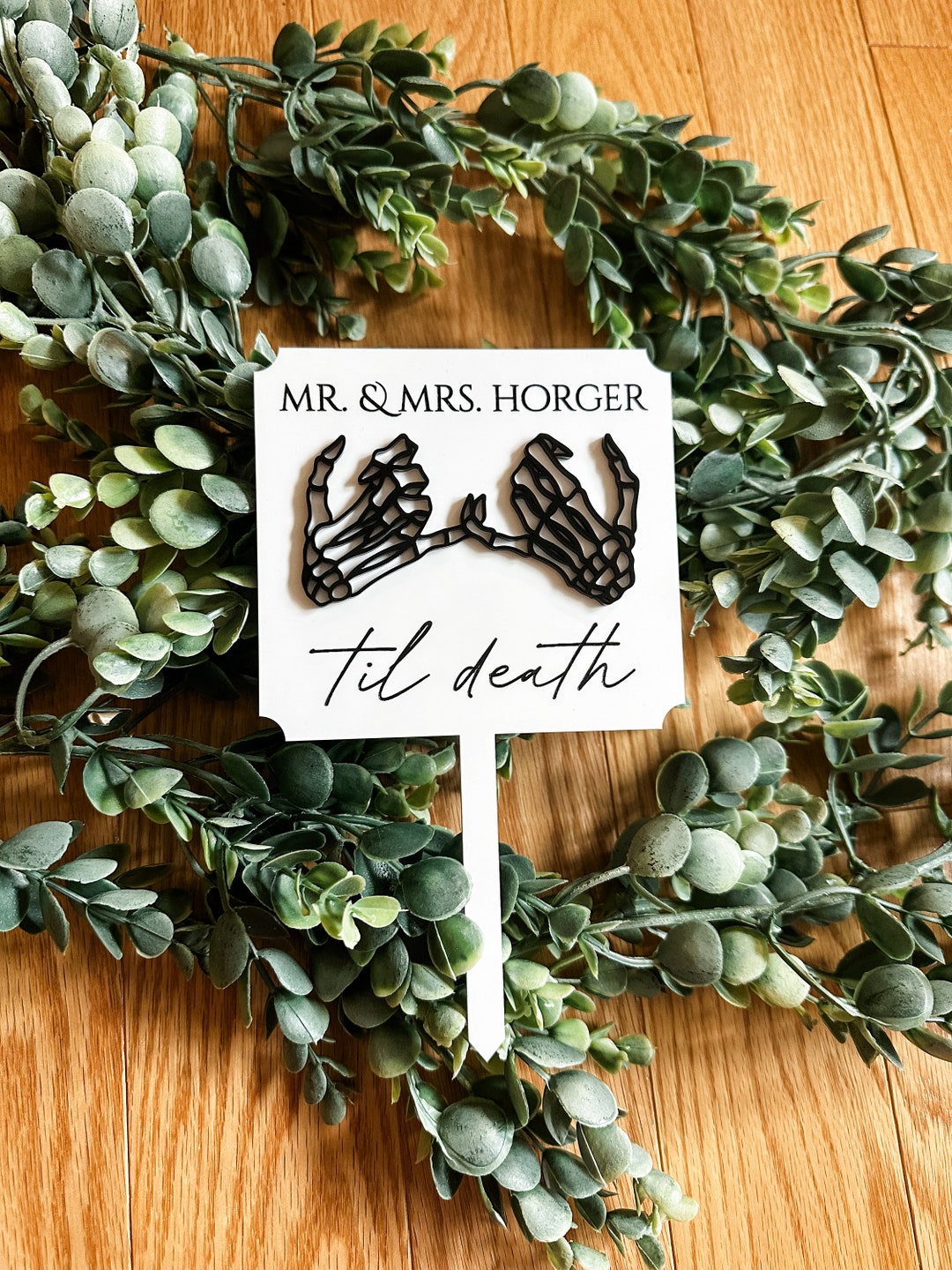 3D Acrylic Til Death Wedding Cake Topper / Laser Engraved Cake Topper ...