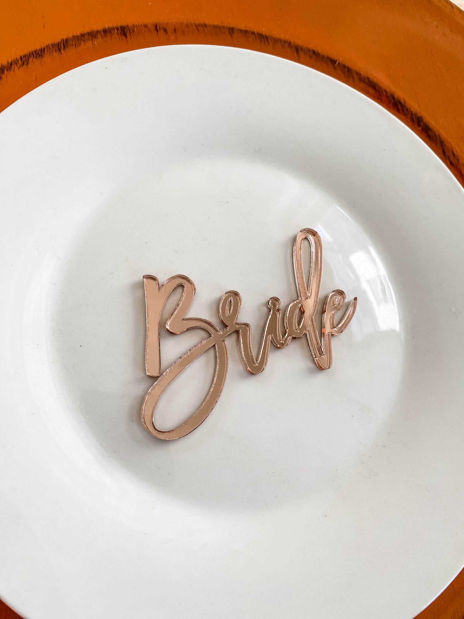 Acrylic Name Place Setting / Acrylic Name / Bride and Groom | Etsy