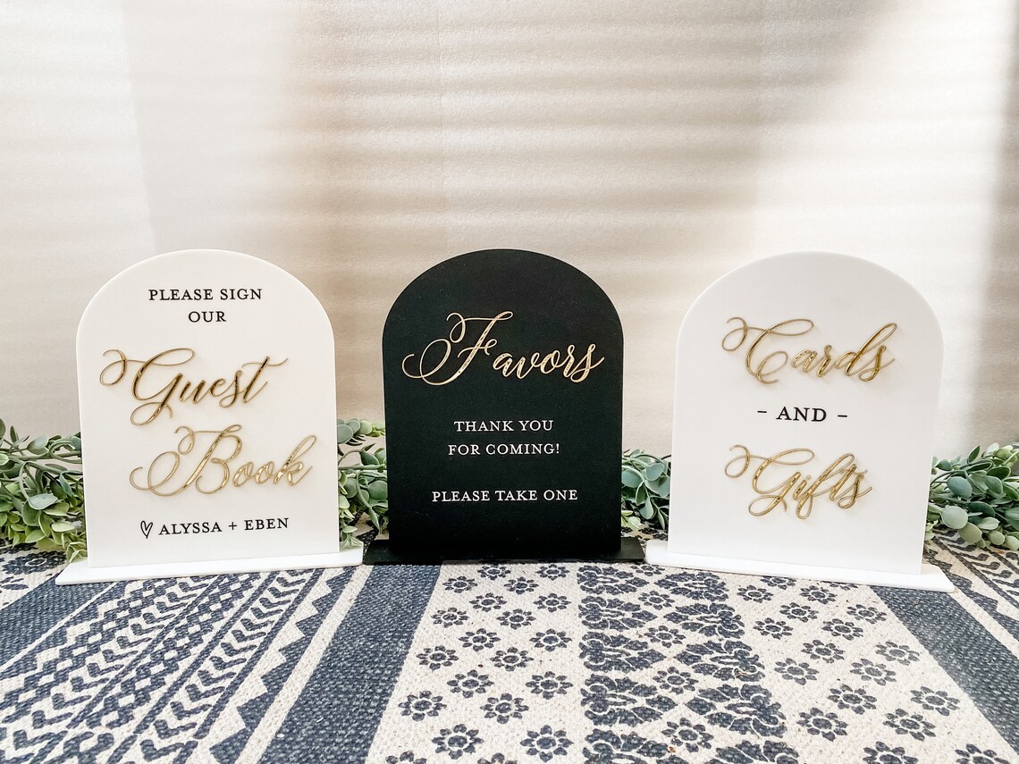 3D Arched Wedding Sign TRIO / Bundle Wedding Signs / Three - Etsy