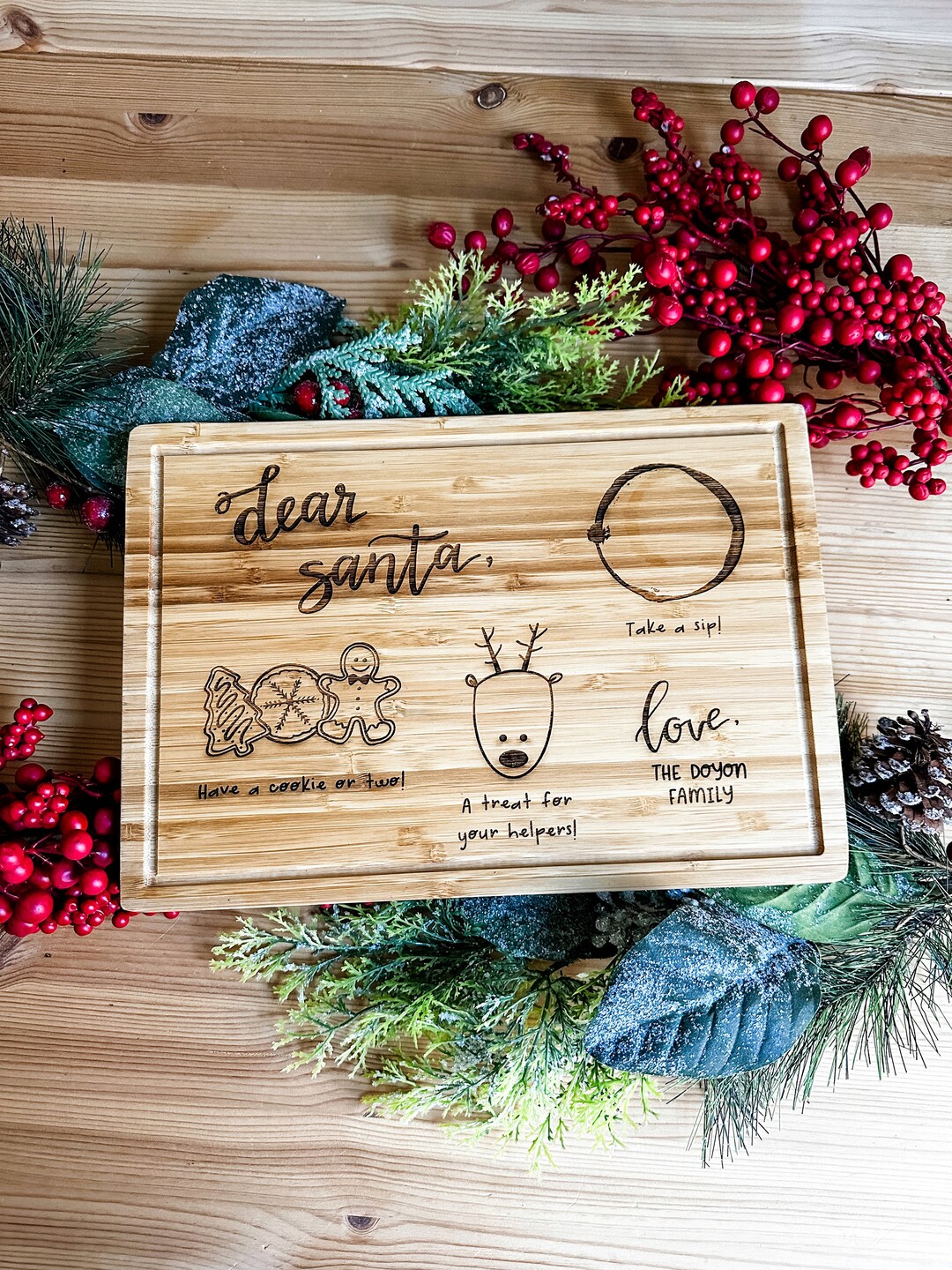 Santa Snack Tray / Santa Cookie Tray / Santa Board / Christmas Eve Gift ...