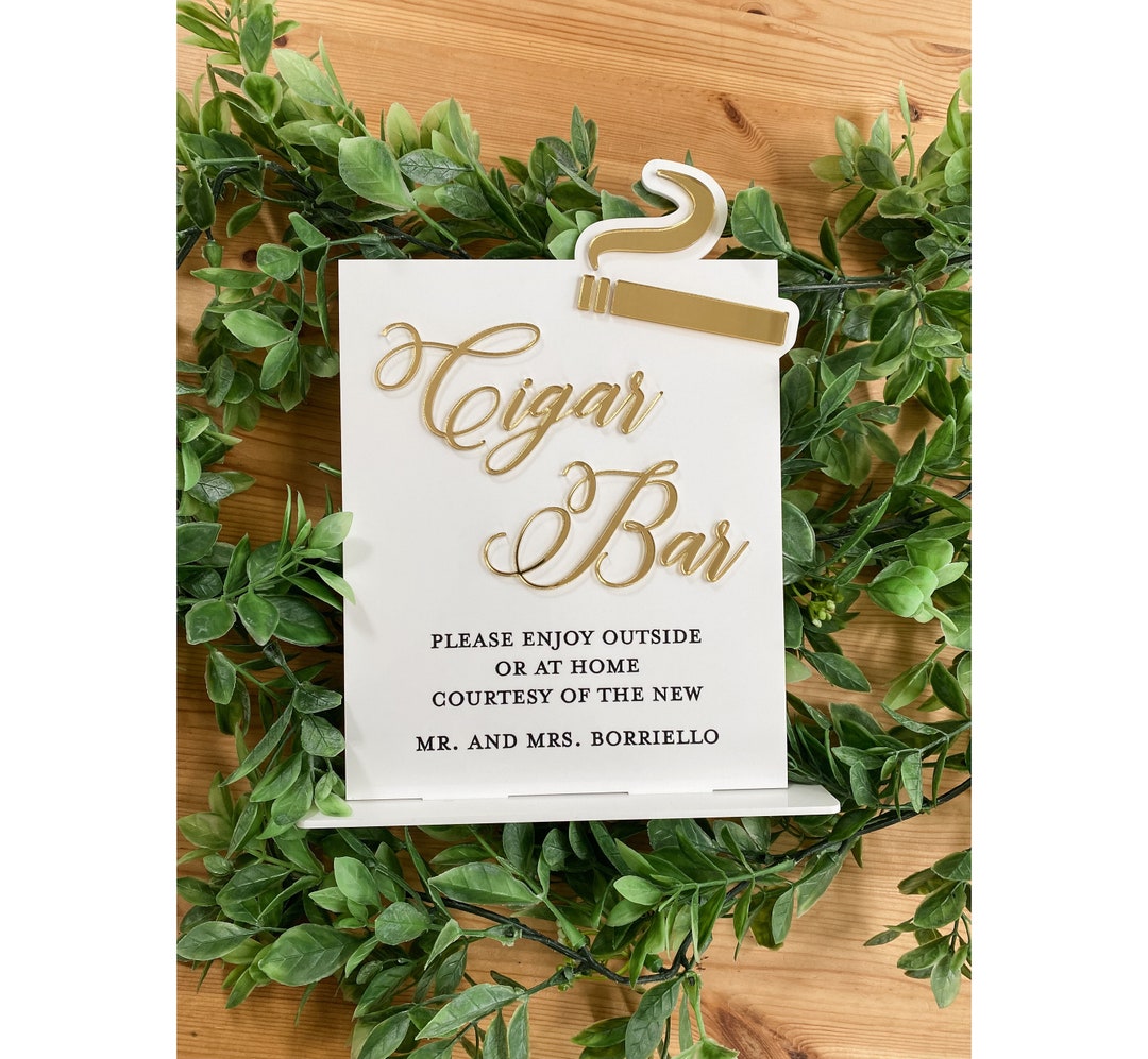 3D Acrylic Cigar Bar Sign / Cigar Bar Sign / Wedding Signage / Wedding ...