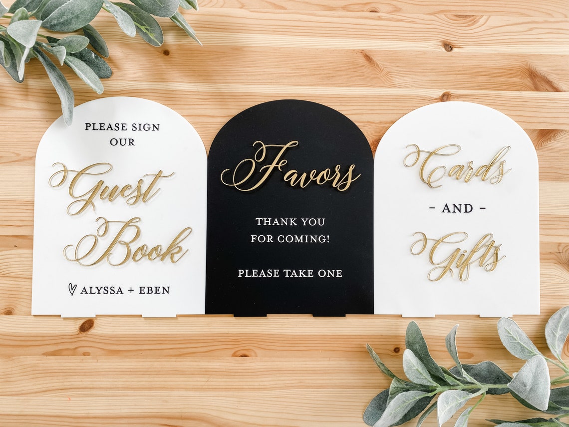 3D Arched Wedding Sign TRIO / Bundle Wedding Signs / Three - Etsy
