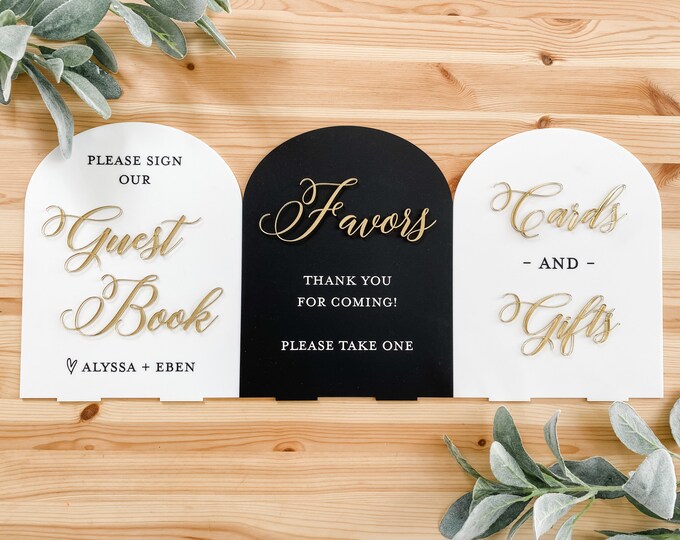 3D Arched Wedding Sign TRIO / Bundle Wedding Signs / Three Wedding ...