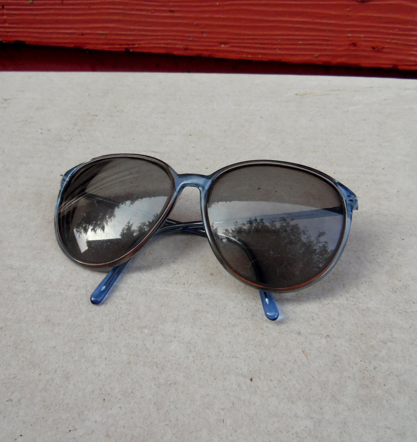 80s Martin Copeland Designer Blue Frame Prescription Sunglasses Big ...