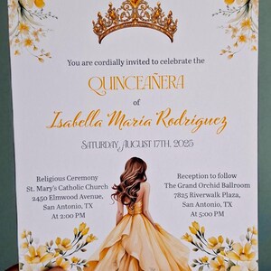 Floral Dress Quinceañera Invitation: Personalized 15th Birthday Party ...