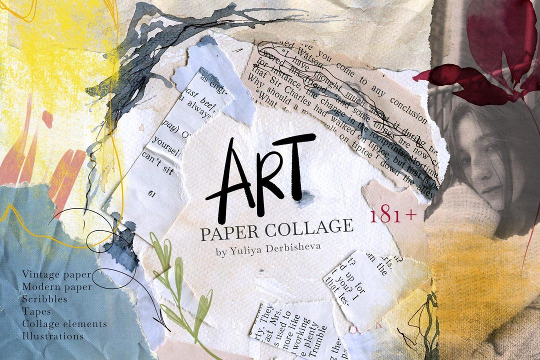 Vintage Paper Collage Sheets – Printable Ripped and Torn Paper PNG ...