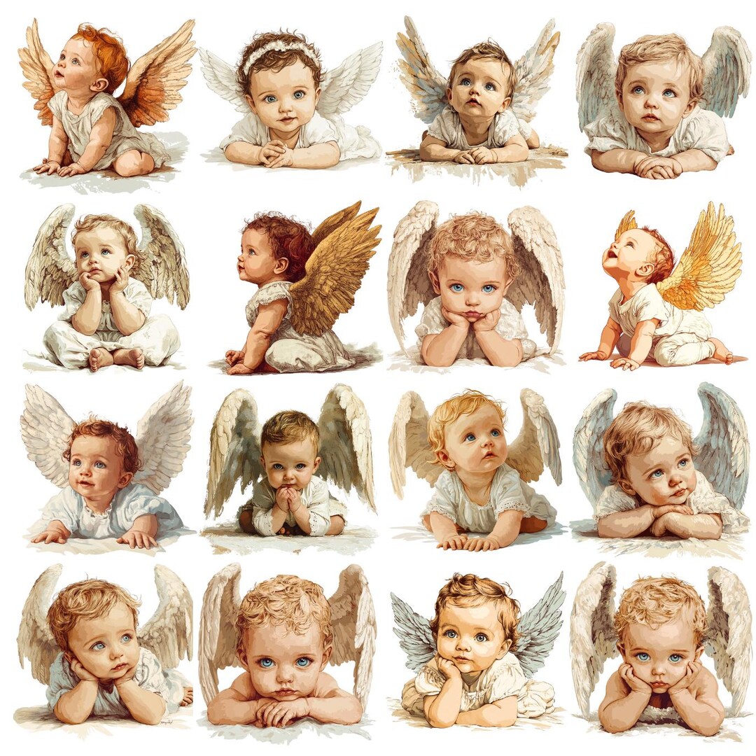 54 Angel Baby Clipart Images, Watercolor, Printable Image, Scrapbooking ...