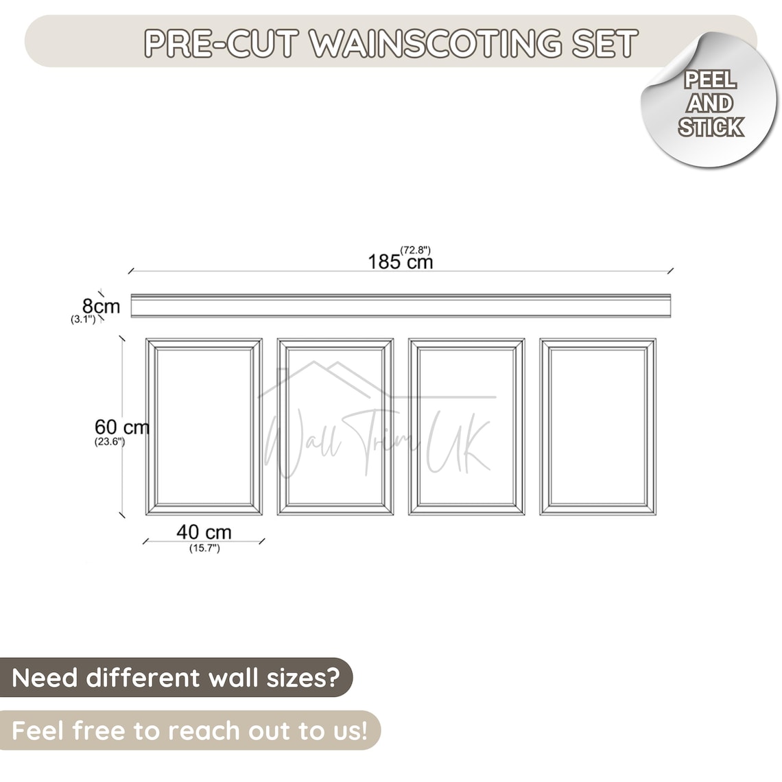 Half Wall Molding Kit With 8cm Border – Frame Wall Molding ...